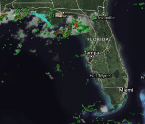 Florida Temperature and Current Weather Conditions Map