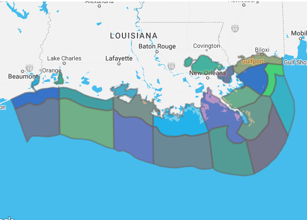 Louisiana Marine Forecast Weather Zones