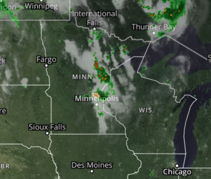 Upper Mississippi Valley Weather Doppler Radar and Satellite Map