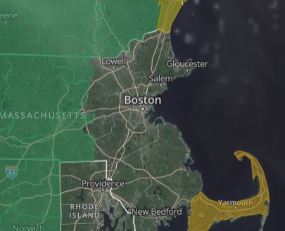 State of Massachusetts Weather Doppler Radar Map