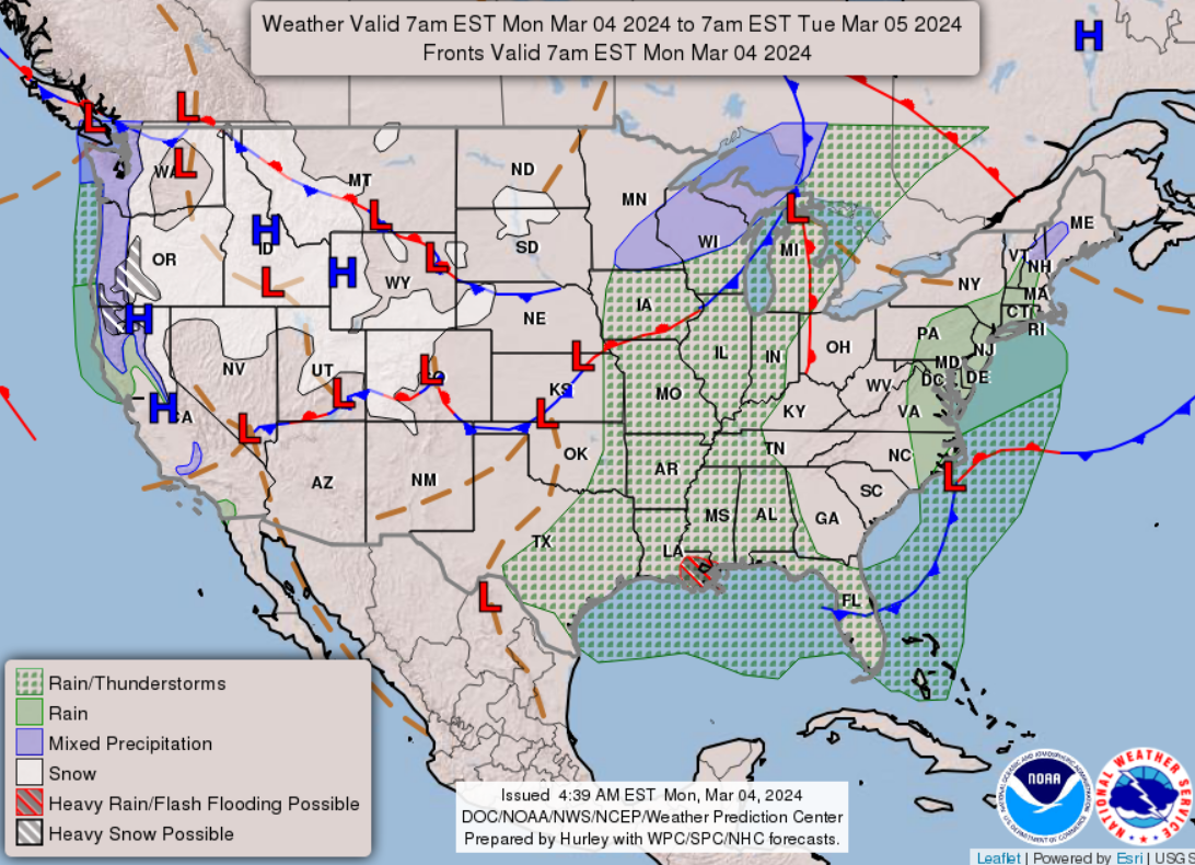 National Weather Prediction Forecast Chart