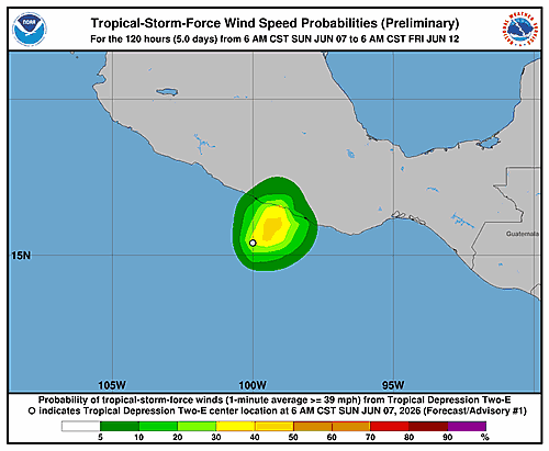 Tropical Depression Two-E Graphics